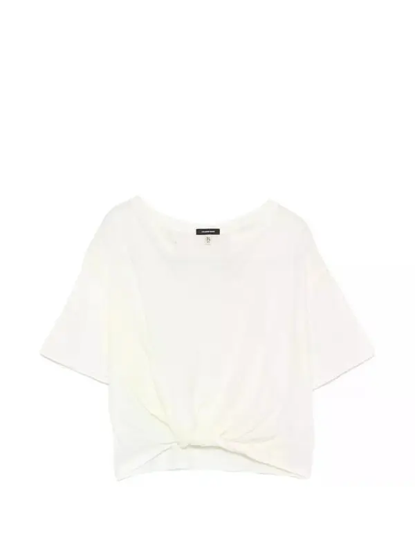 R13 Knot V-neck T-shirt - Neutrals