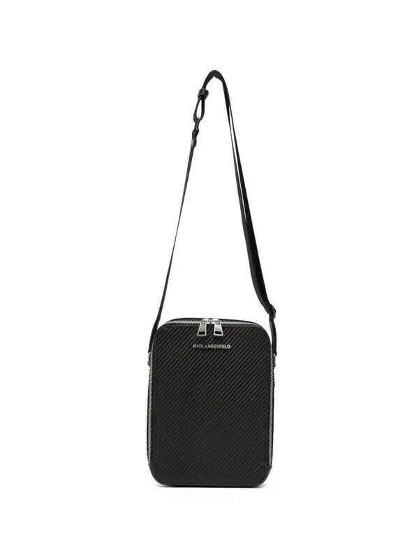 Karl Lagerfeld Logo Messenger Bag - Black