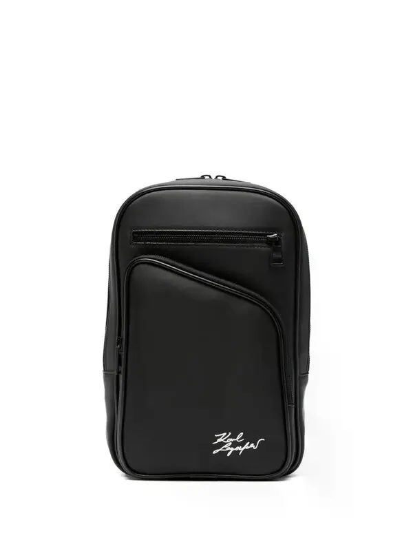 Karl Lagerfeld Zip Messenger Bag - Black