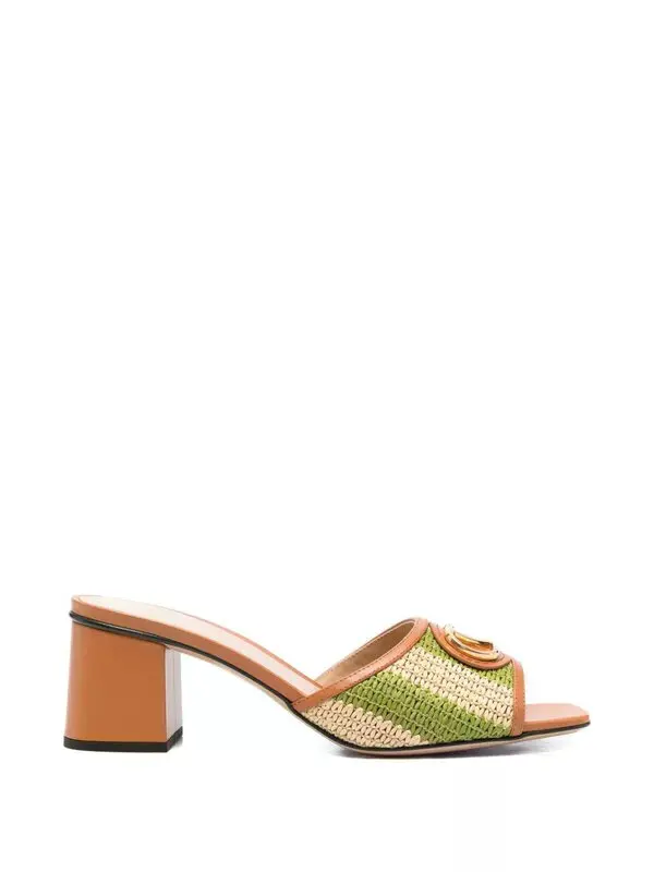 Valentino Garavani Logo-appliqué Striped Sandals