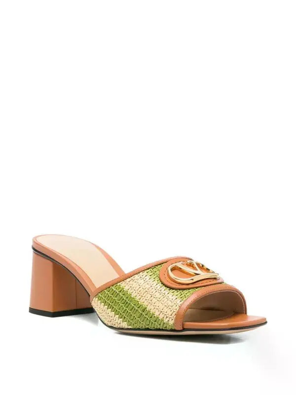 Valentino Garavani Logo-appliqué Striped Sandals