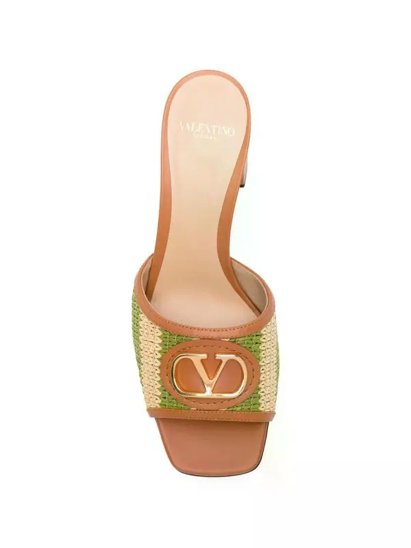 Valentino Garavani Logo-appliqué Striped Sandals