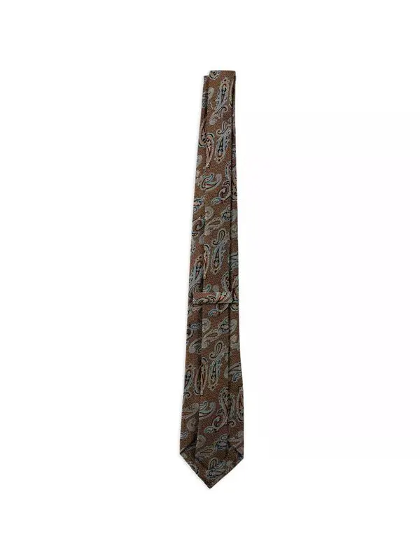 Etro Paisley-pattern Silk Neck Tie - Brown