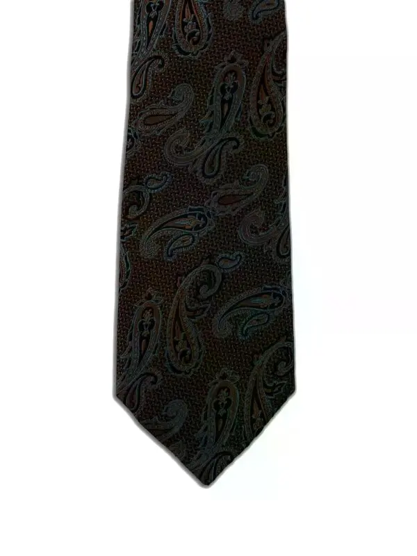 Etro Paisley-pattern Silk Neck Tie - Brown