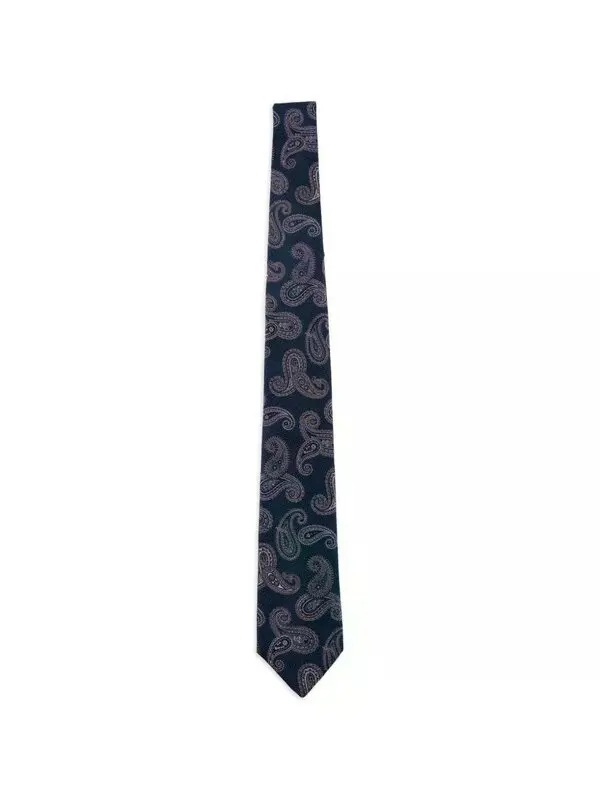 Etro Paisley-pattern Silk Neck Tie - Blue