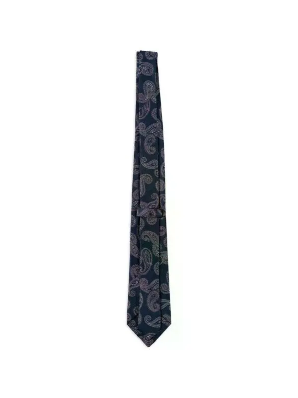 Etro Paisley-pattern Silk Neck Tie - Blue