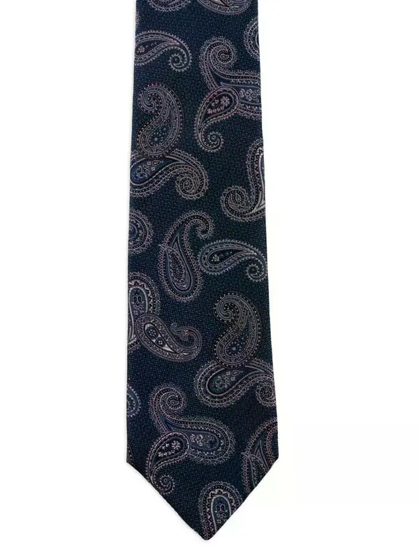 Etro Paisley-pattern Silk Neck Tie - Blue