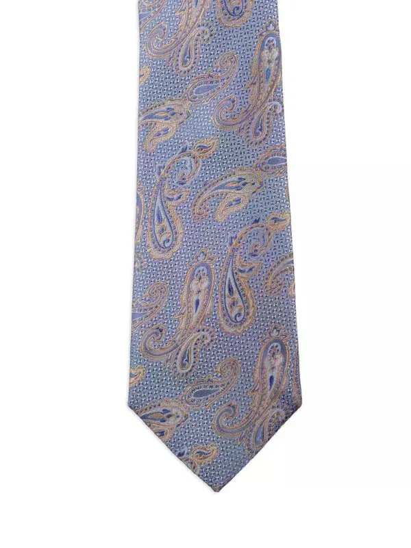 Etro Paisley-pattern Silk Neck Tie - Blue