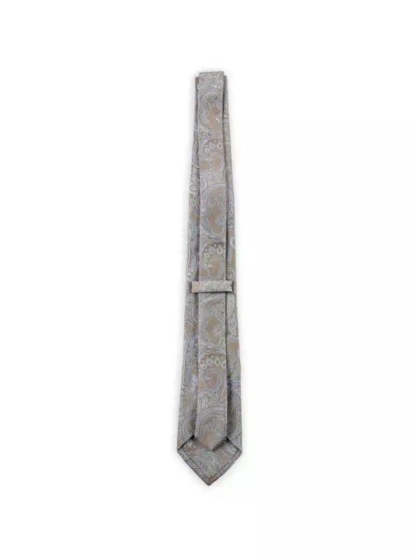 Etro Paisley-pattern Jacquard Silk Tie - Neutrals