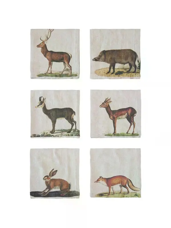 LINORICCI Animal-print Napkins - Neutrals