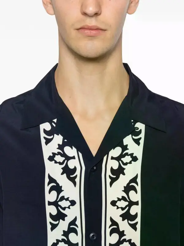 Sandro Loose-fit Contrast Print Shirt - Blue