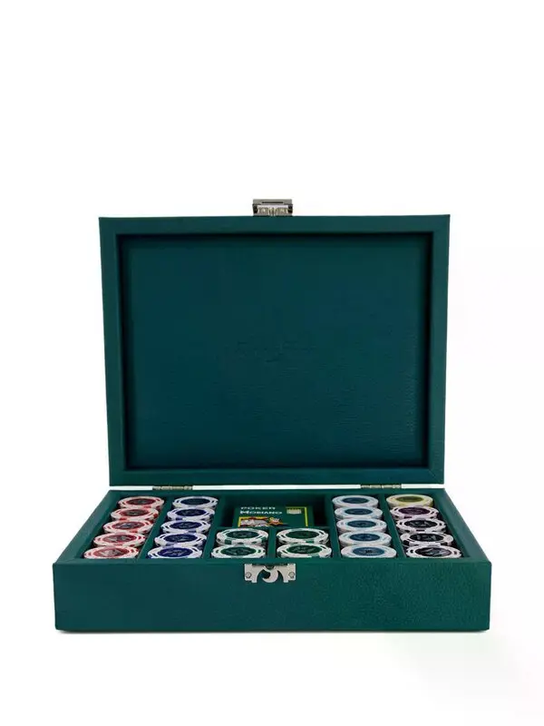 HECTOR SAXE Leather Poker Set