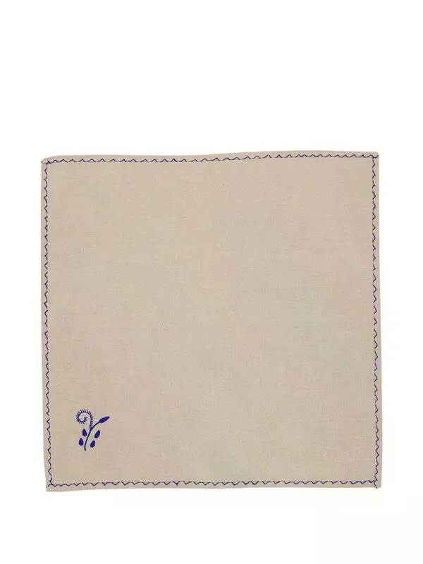 HOUSE OF CAPRICORN Embroidered Linen Tablecloth Set