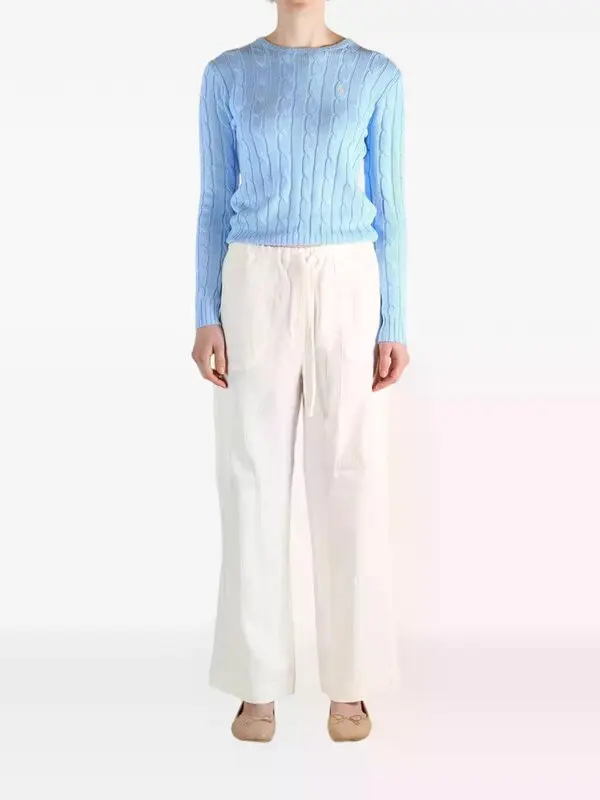 Polo Ralph Lauren Cable-knit Round-neck Sweater - Blue