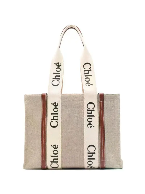 Chloé Medium Logo-strap Tote Bag - Neutrals