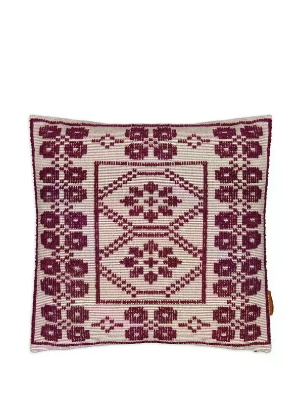 HOUSE OF CAPRICORN Inês Bordeaux Patterned Cushion - Red