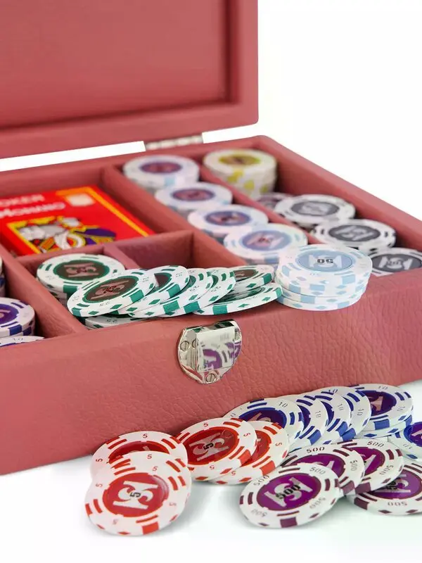 HECTOR SAXE Leather Poker Set