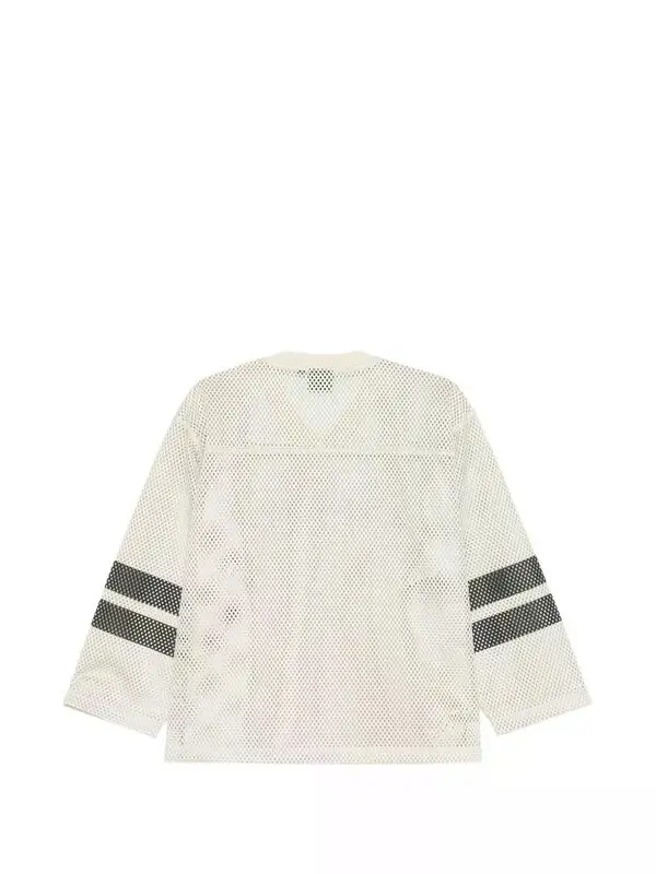 StÜssy Logo-print Mesh V-neck T-shirt - Neutrals