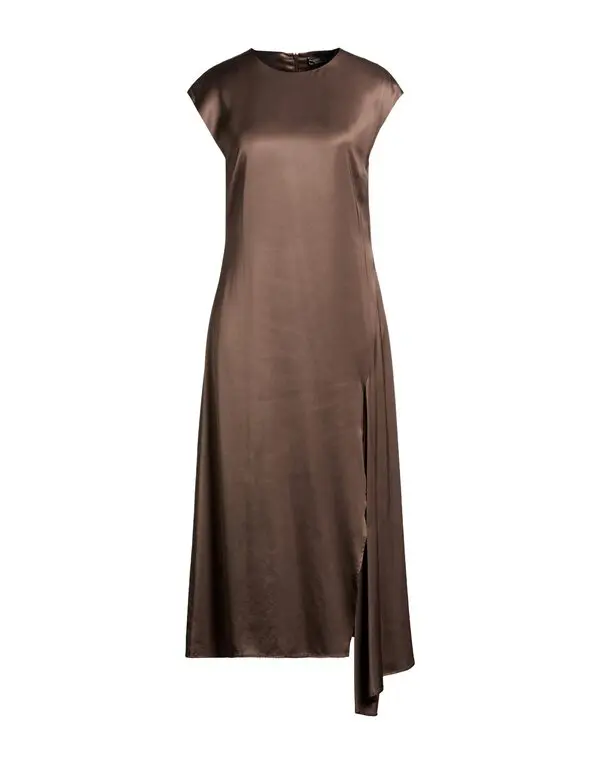 Peserico Midi Dress In Dark Viscose - Brown