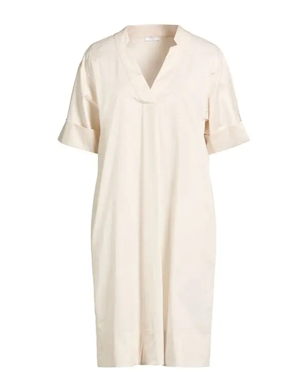 Peserico Cotton Elastane Mini Dress - Beige