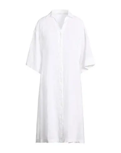 Peserico Midi Dress Linen Shirt Dress With Camp Collar