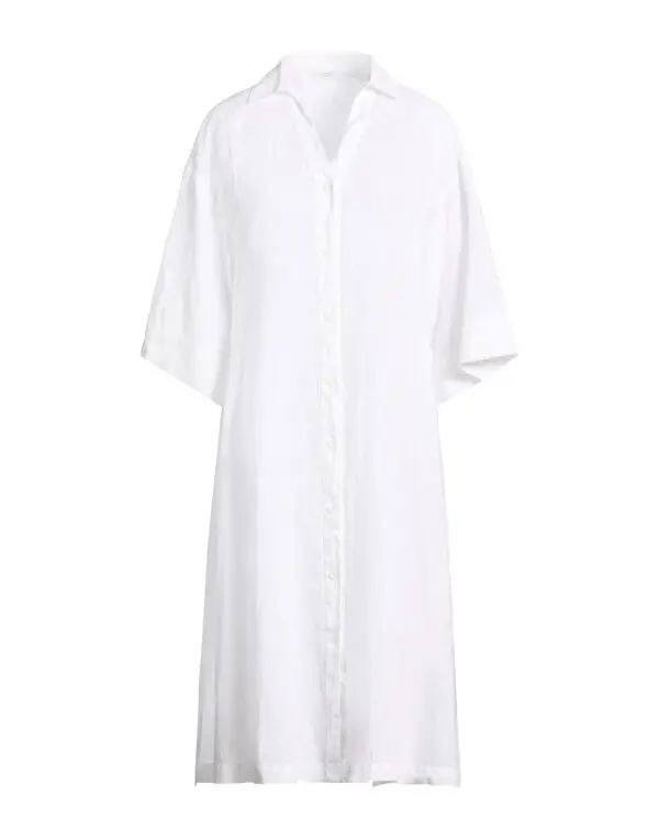 Peserico Midi Dress Linen Shirt Dress With Camp Collar