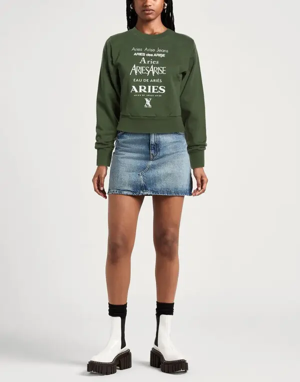 Aries Cotton Fleece Sweatshirt With Logo