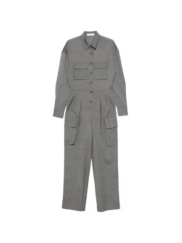 THE FRANKIE SHOP Linda Flap-pocket Jumpsuit - Grey