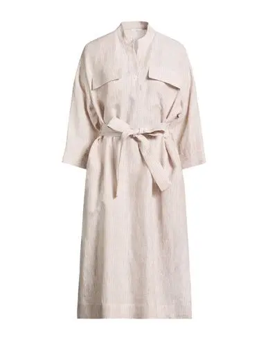 Peserico Linen Midi Dress With Striped Pattern