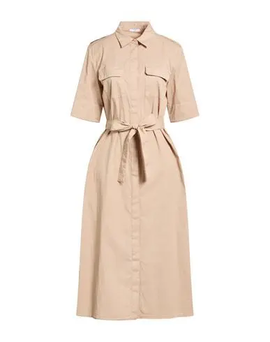 Peserico Belted Midi Shirt Dress In Cotton And Polyamide Blend