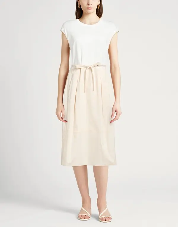Peserico Two-tone Midi Dress With Belt