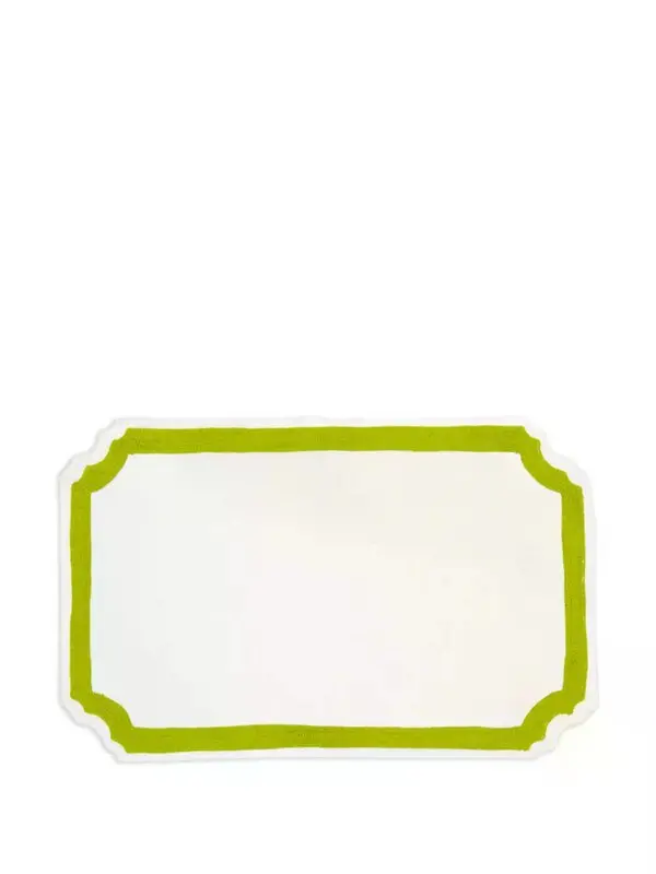 CASA LOPEZ Majorque Border Placemat - White