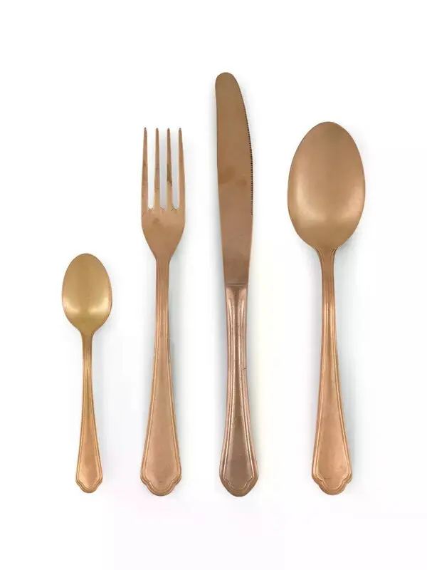 NEVA HOME Ribbed Edge 24 Pieces Tableware - Brown