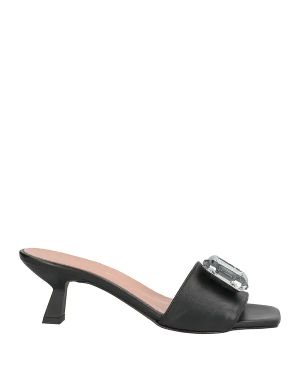 BALDININI Leather Slide Sandals With Appliqués
