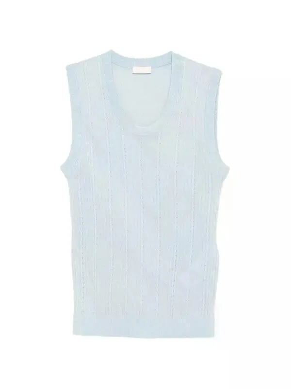Liu Jo Ribbed Knit Top - Blue