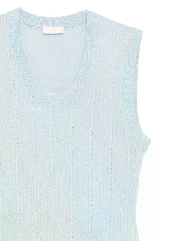 Liu Jo Ribbed Knit Top - Blue