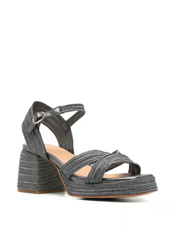 CastaÑer Vallita Woven Platform Sandals - Grey