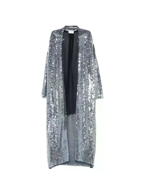 FORTE_FORTE Sequin-embellished Coat - Blue