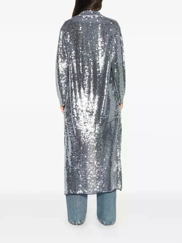 FORTE_FORTE Sequin-embellished Coat - Blue