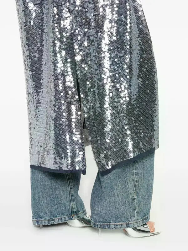FORTE_FORTE Sequin-embellished Coat - Blue