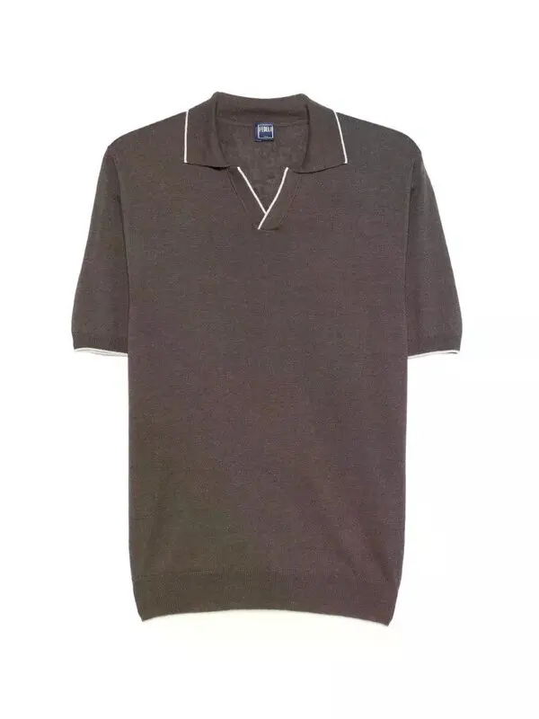 Fedeli V-neck T-shirt - Brown
