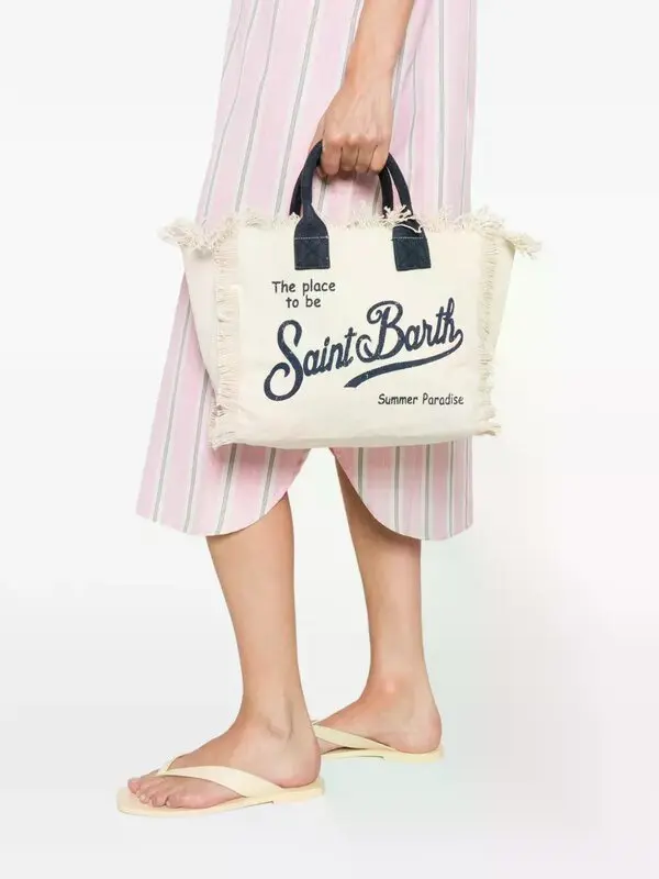 MC2 SAINT BARTH Colette Frayed Tote Bag - Neutrals