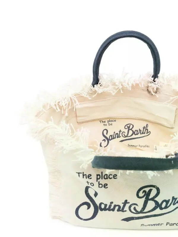 MC2 SAINT BARTH Colette Frayed Tote Bag - Neutrals