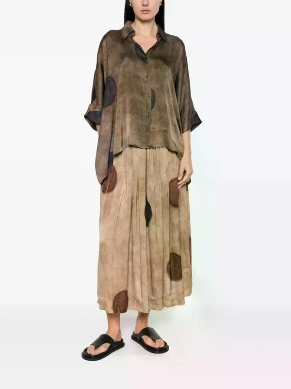 UMA WANG Gillian Spot-print Midi Skirt - Neutrals