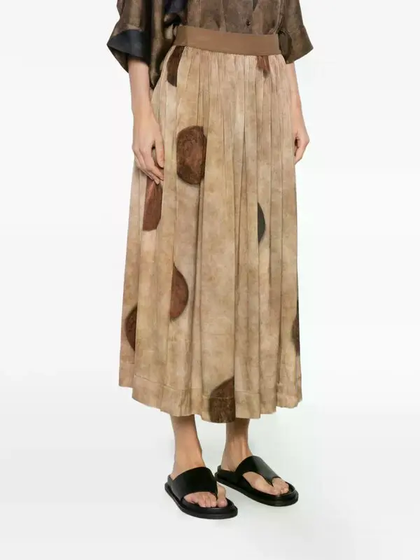 UMA WANG Gillian Spot-print Midi Skirt - Neutrals