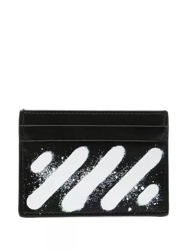 Off-White Diag-spray Card Holder - Black