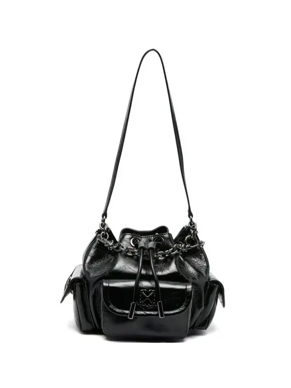 Off-White Chain Pocket Bucket Bag - Black