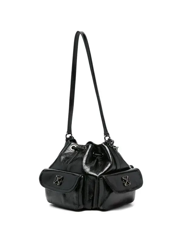 Off-White Chain Pocket Bucket Bag - Black
