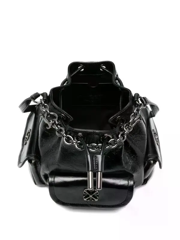 Off-White Chain Pocket Bucket Bag - Black