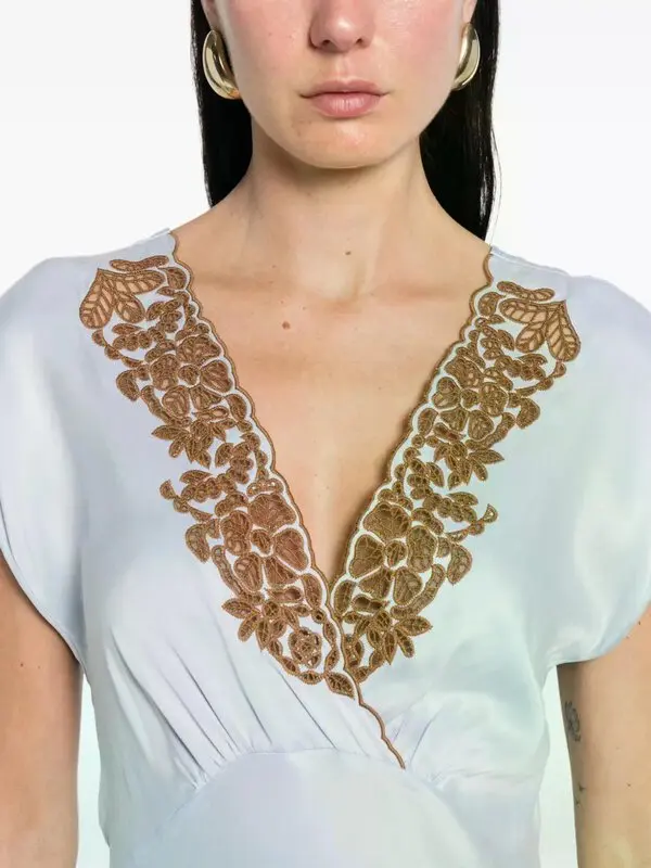 Antik Batik Embroidered V-neck Maxi Dress